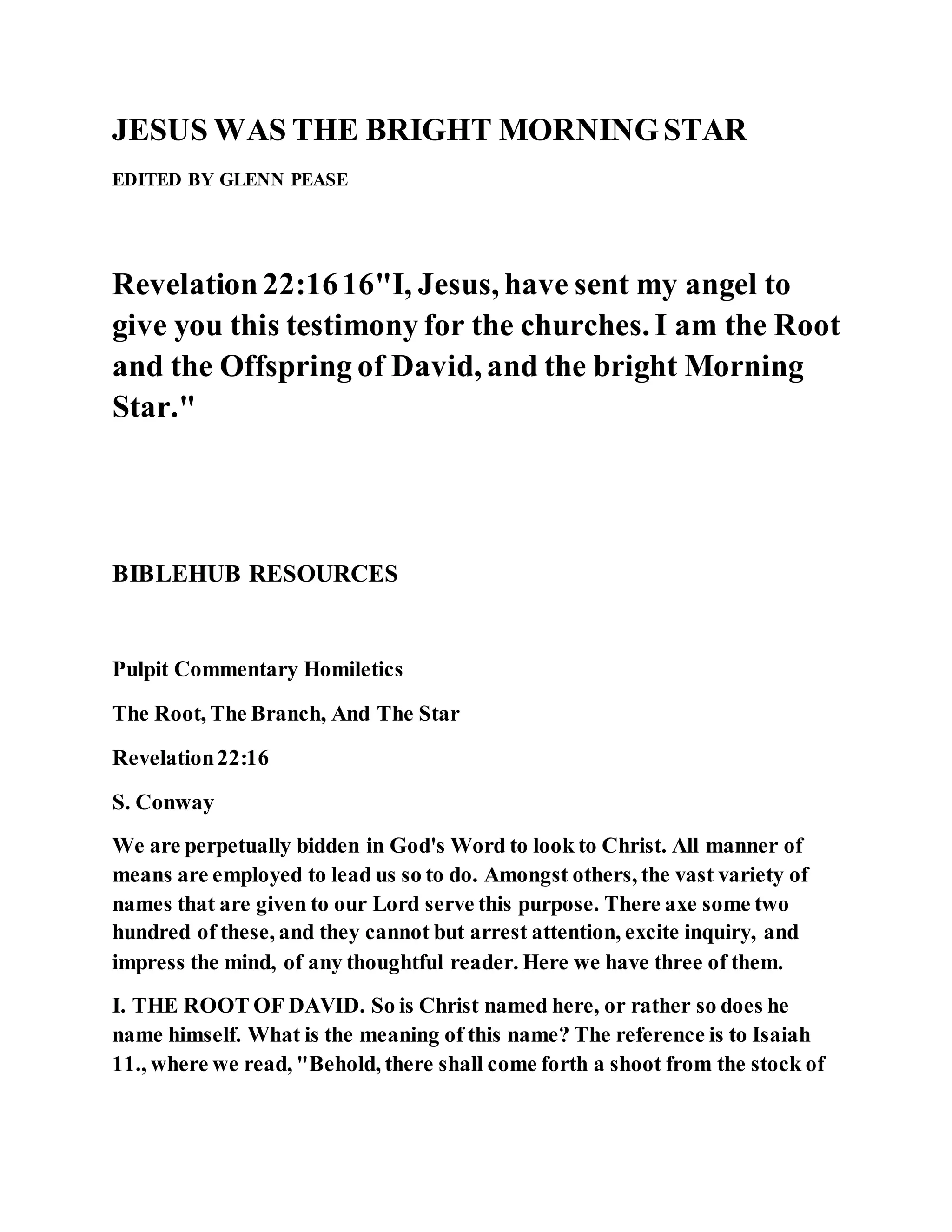 Jesus was the bright morning star | DOCX