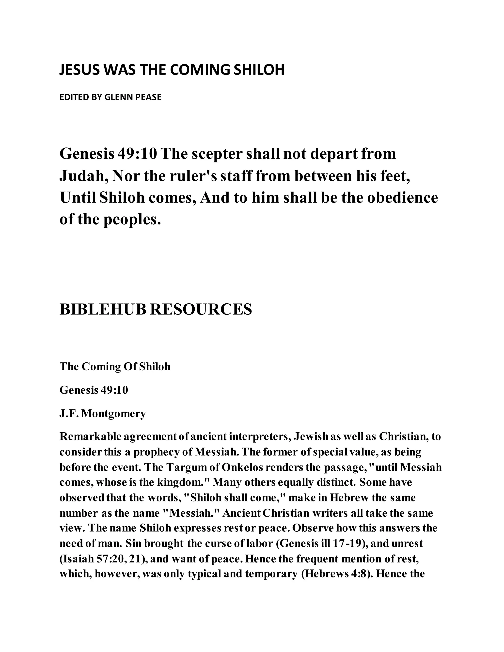 Jesus was the coming shiloh | DOCX