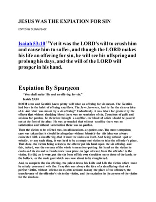 Jesus was the expiation for sin | DOCX | Christianity | Religion ...