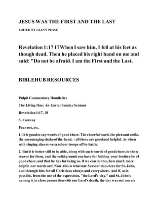Jesus was the first and the last | PDF