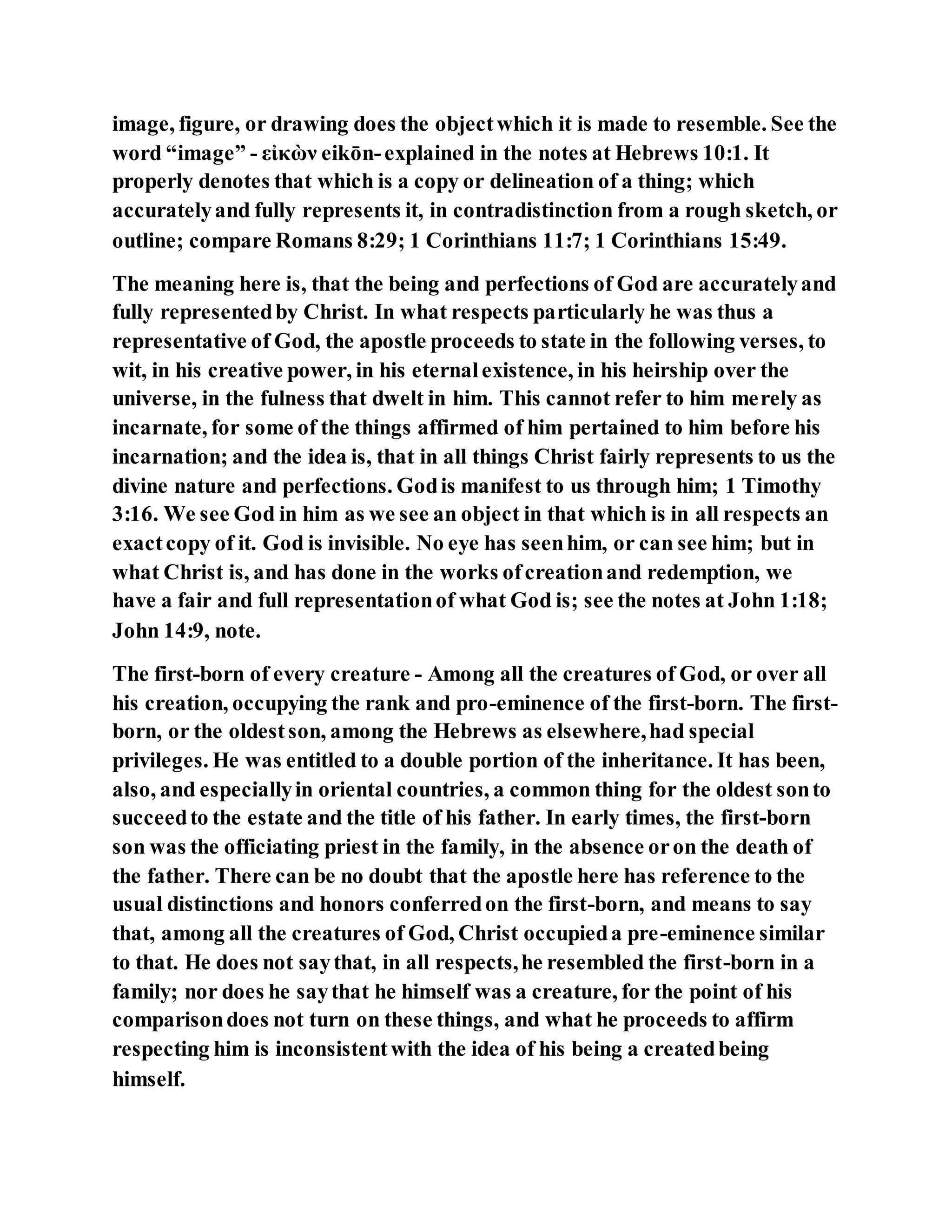 Jesus was the firstborn over all creation | DOCX