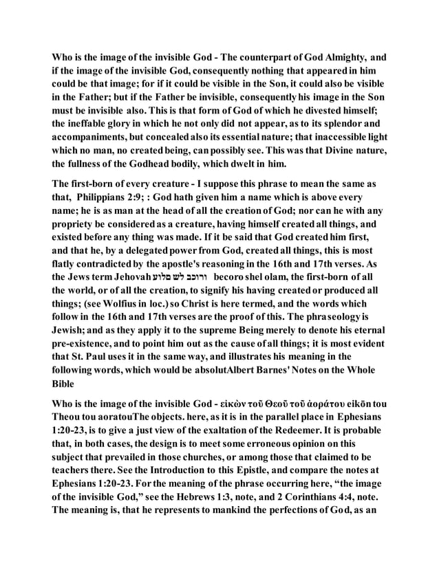 Jesus was the firstborn over all creation | PDF