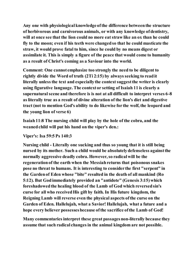 Jesus was the focus of isaiah 11 prophecy | PDF