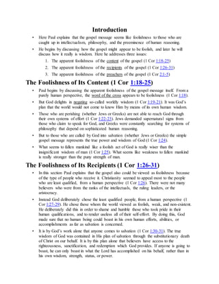 Jesus was the foolishness and weakness of god | PDF
