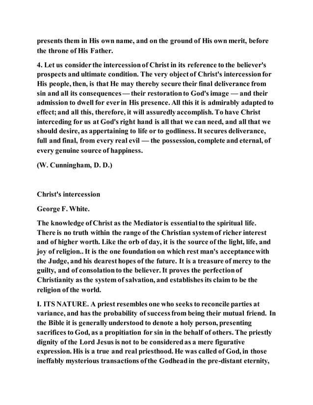 Jesus was the greatest intercessor | PDF