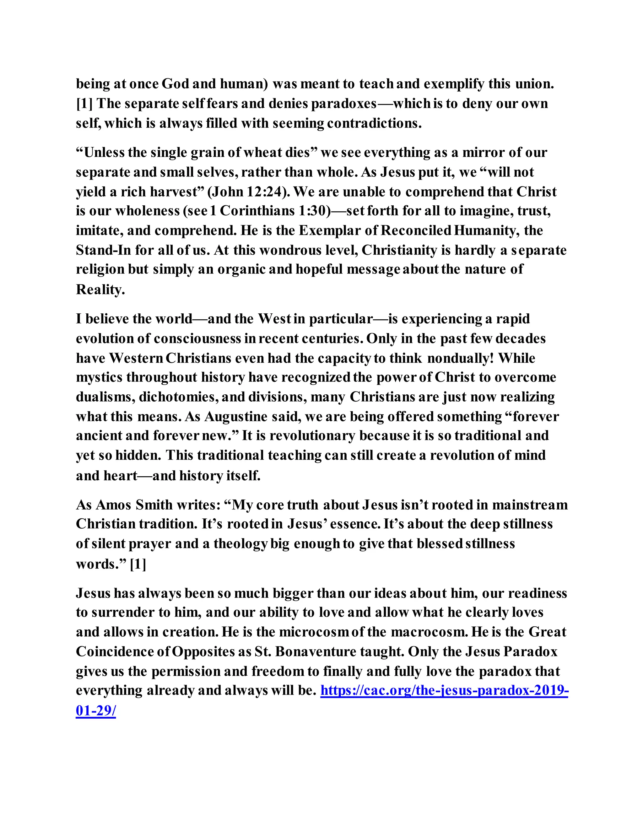 Jesus was the greatest paradox | DOCX