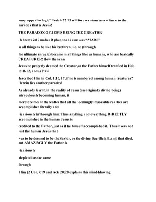 Jesus was the greatest paradox | DOCX