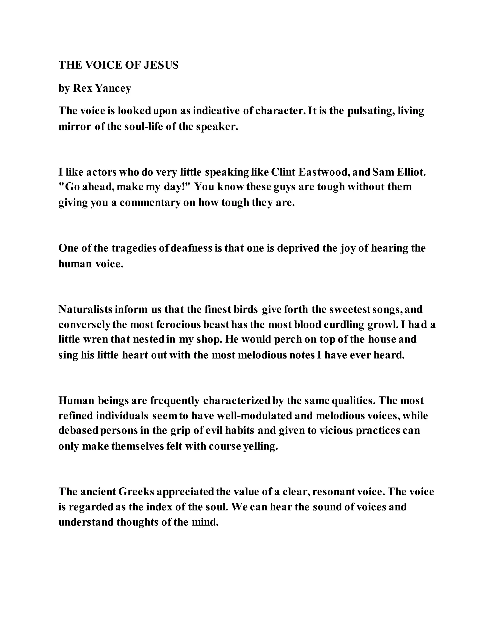 Jesus was the greatest voice in history | PDF