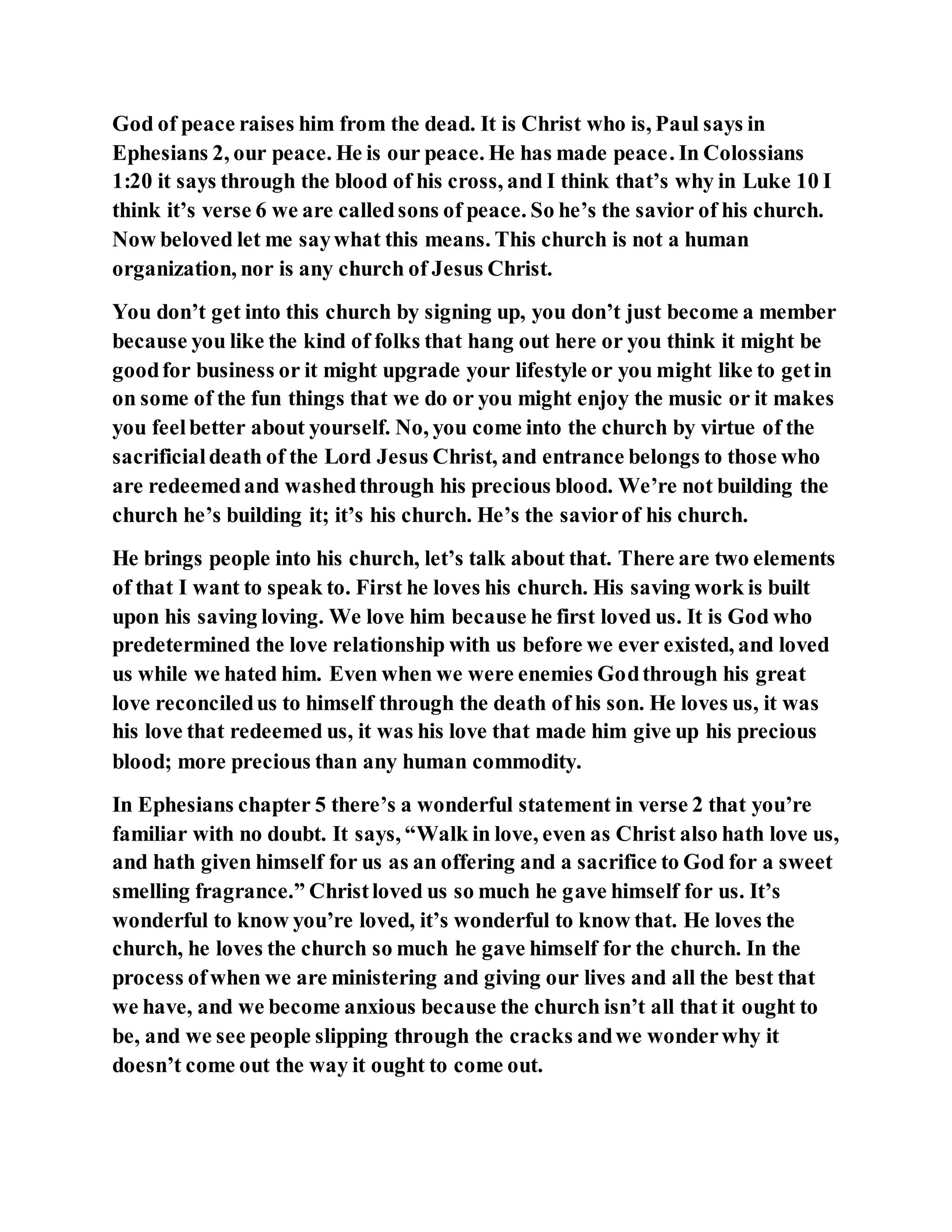 Jesus was the head of the church | DOCX