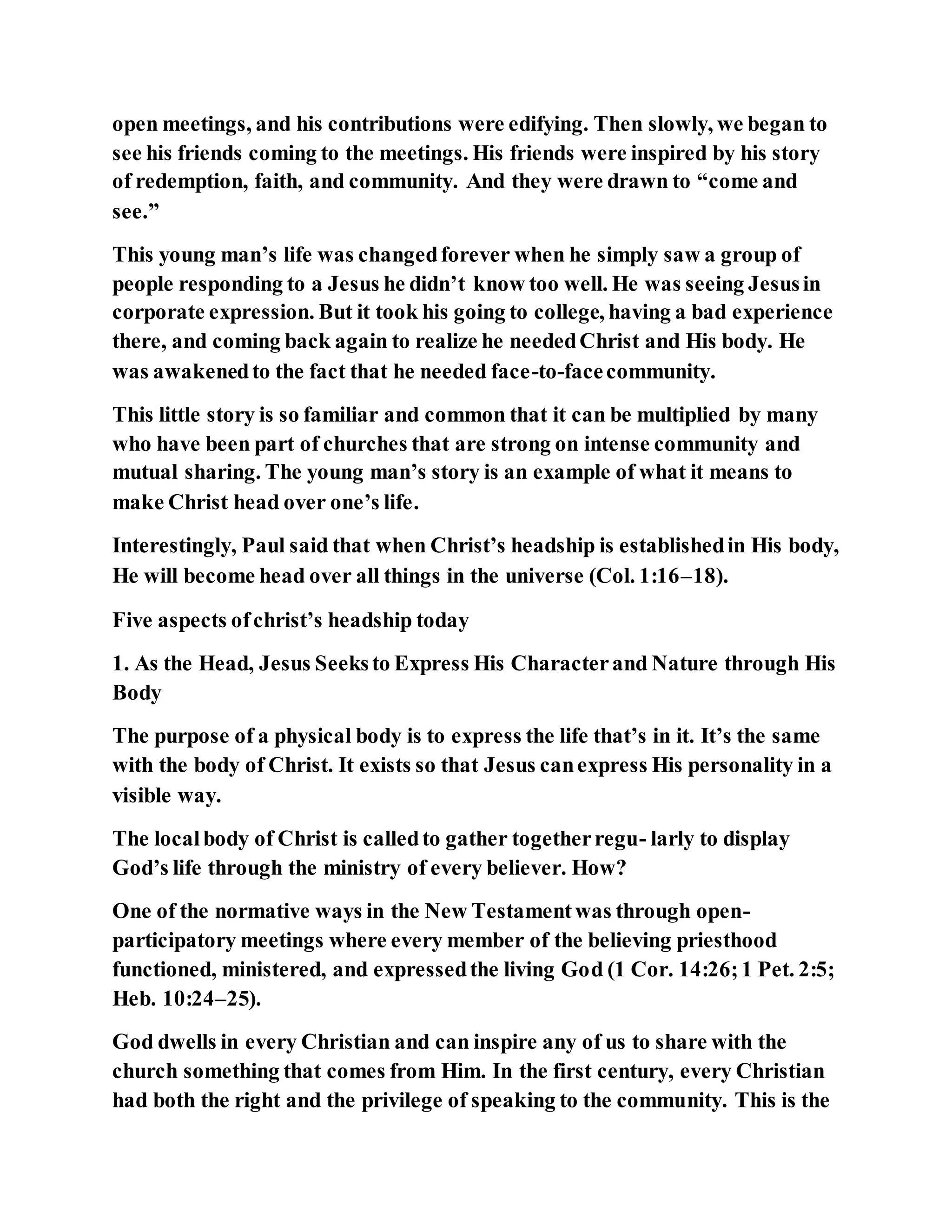 Jesus was the head of the church | DOCX