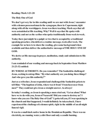 Jesus was the holy one of god | DOCX
