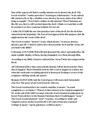 Jesus was the holy one of god | DOCX