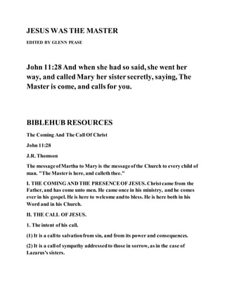 Jesus was the master | PDF