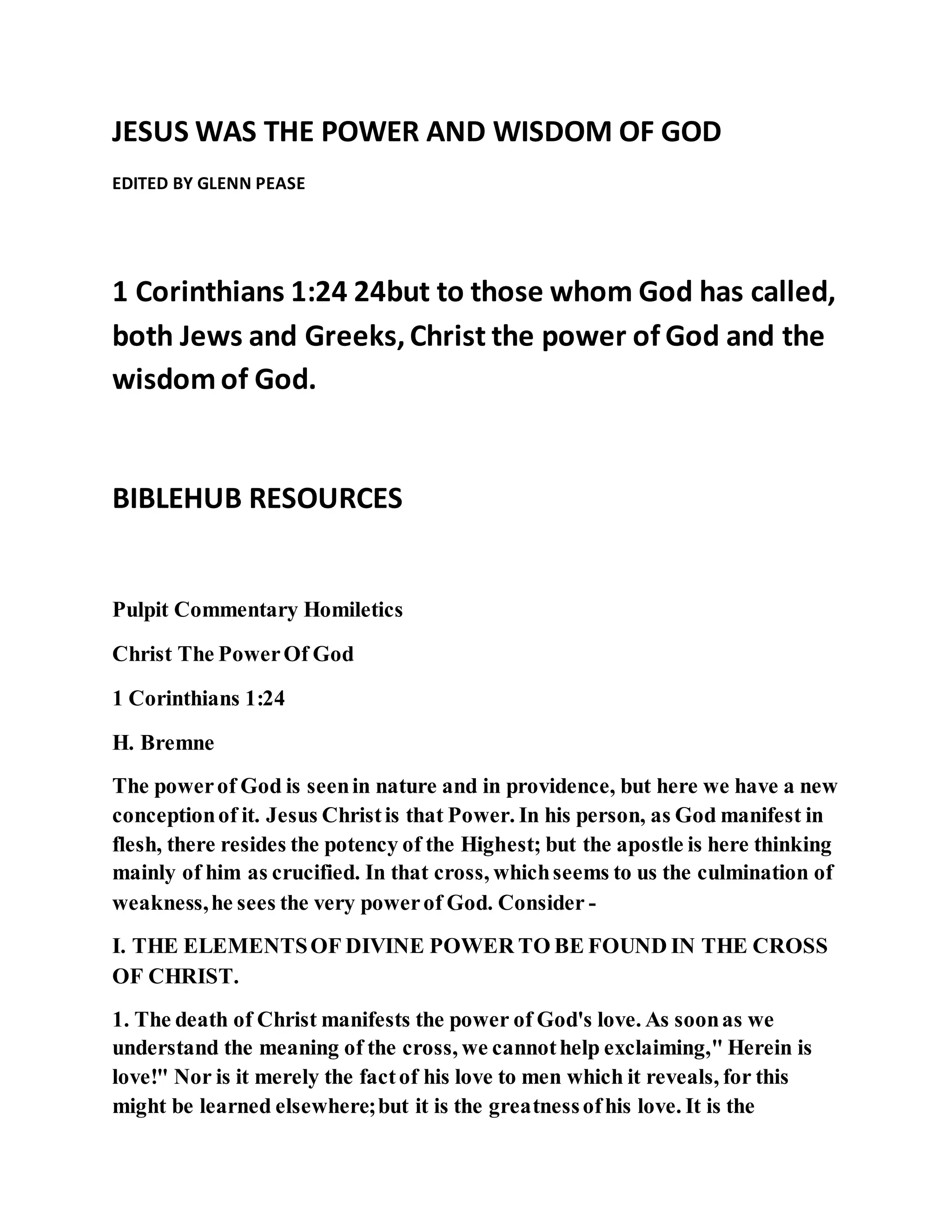 Jesus was the power and wisdom of god | PDF