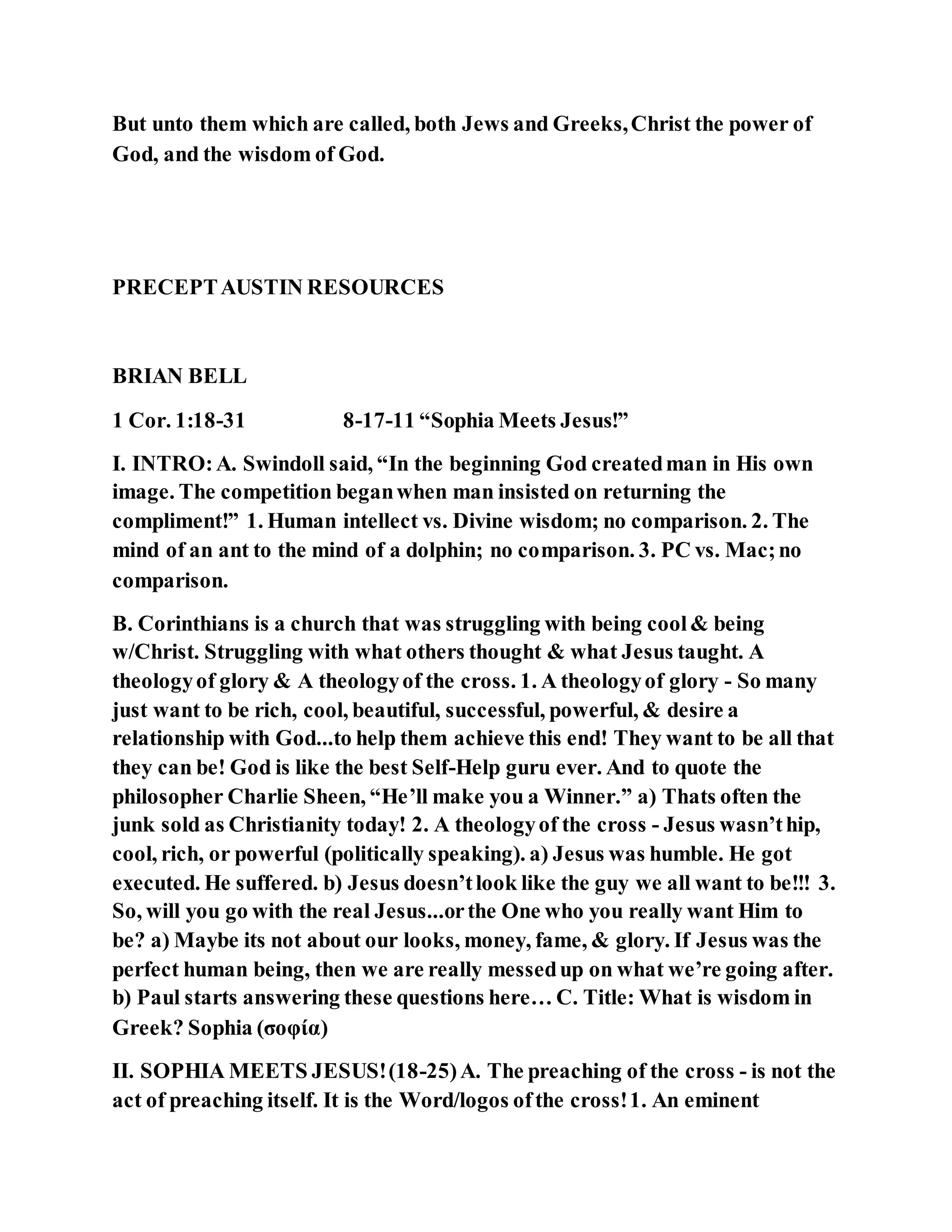 Jesus was the power and wisdom of god | PDF