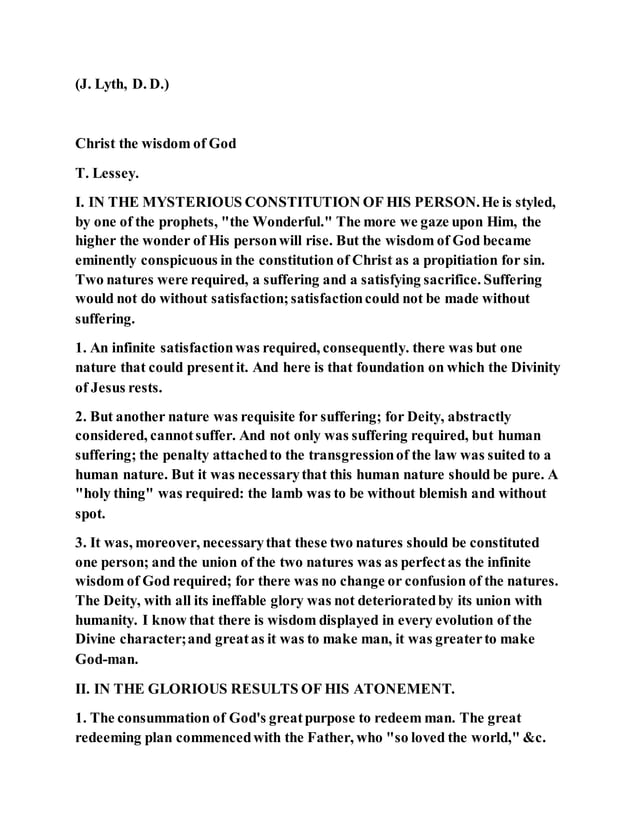 Jesus was the power and wisdom of god | PDF