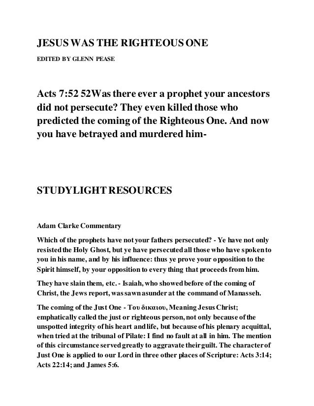 Jesus was the righteous one