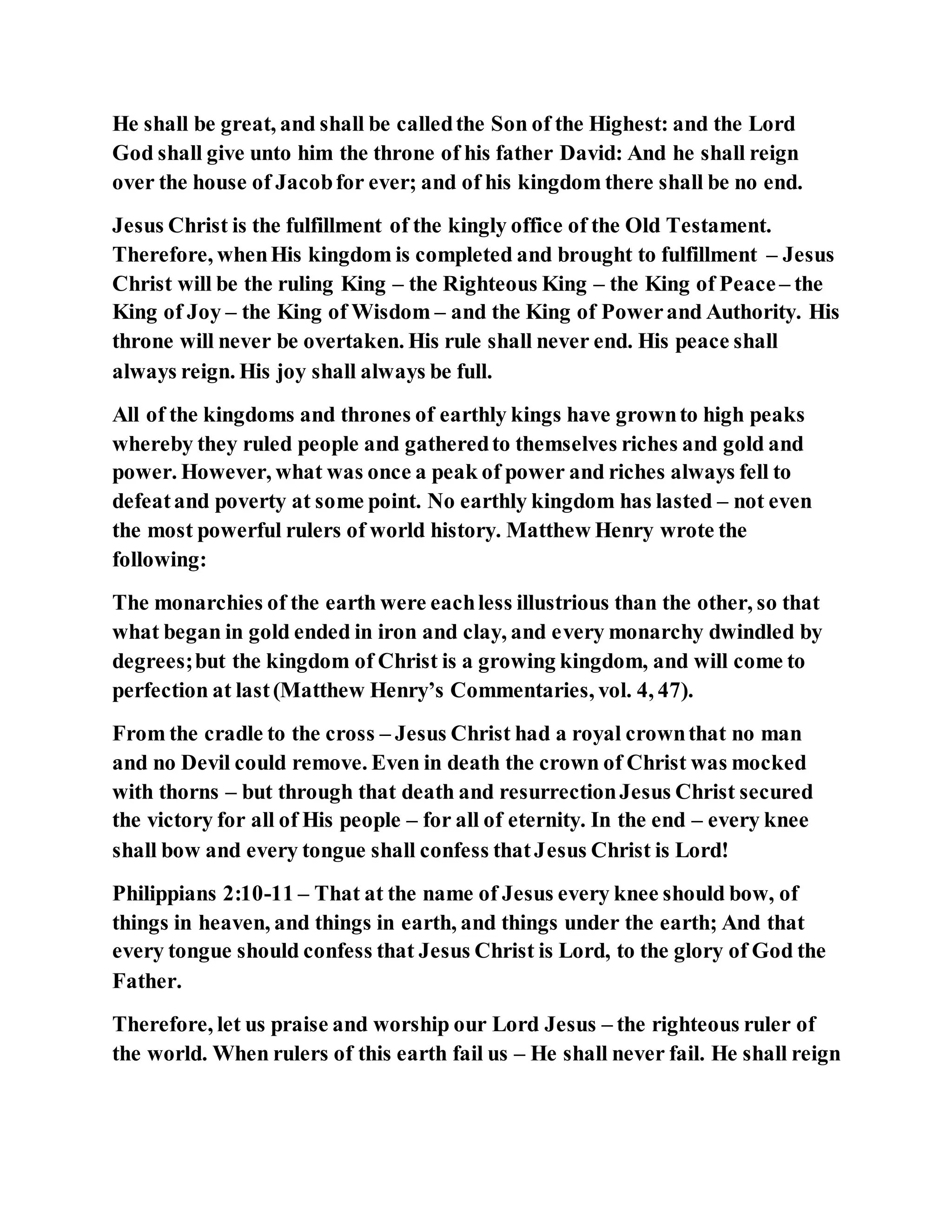 Jesus was the ruler of god's creation | PDF