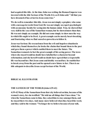 Jesus was the saviour of the world | DOCX
