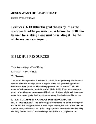 Jesus was the scapegoat | PDF