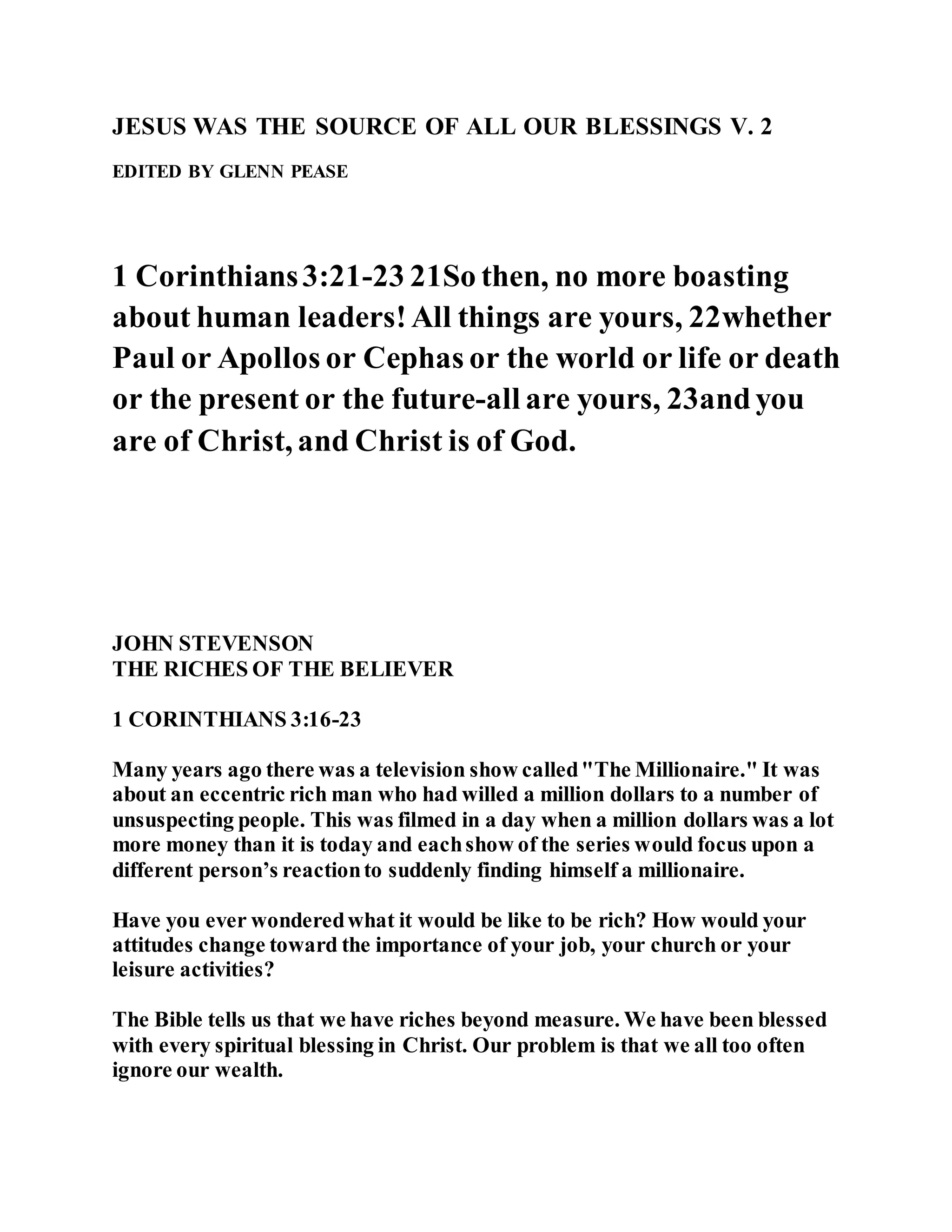 Jesus was the source of all our blessings v. 2 | DOCX