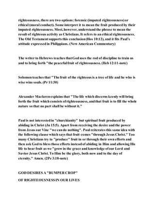 Jesus was the source of the fruit of righteousness | DOCX