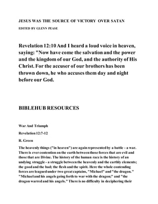 Jesus was the source of victory over satan | PDF