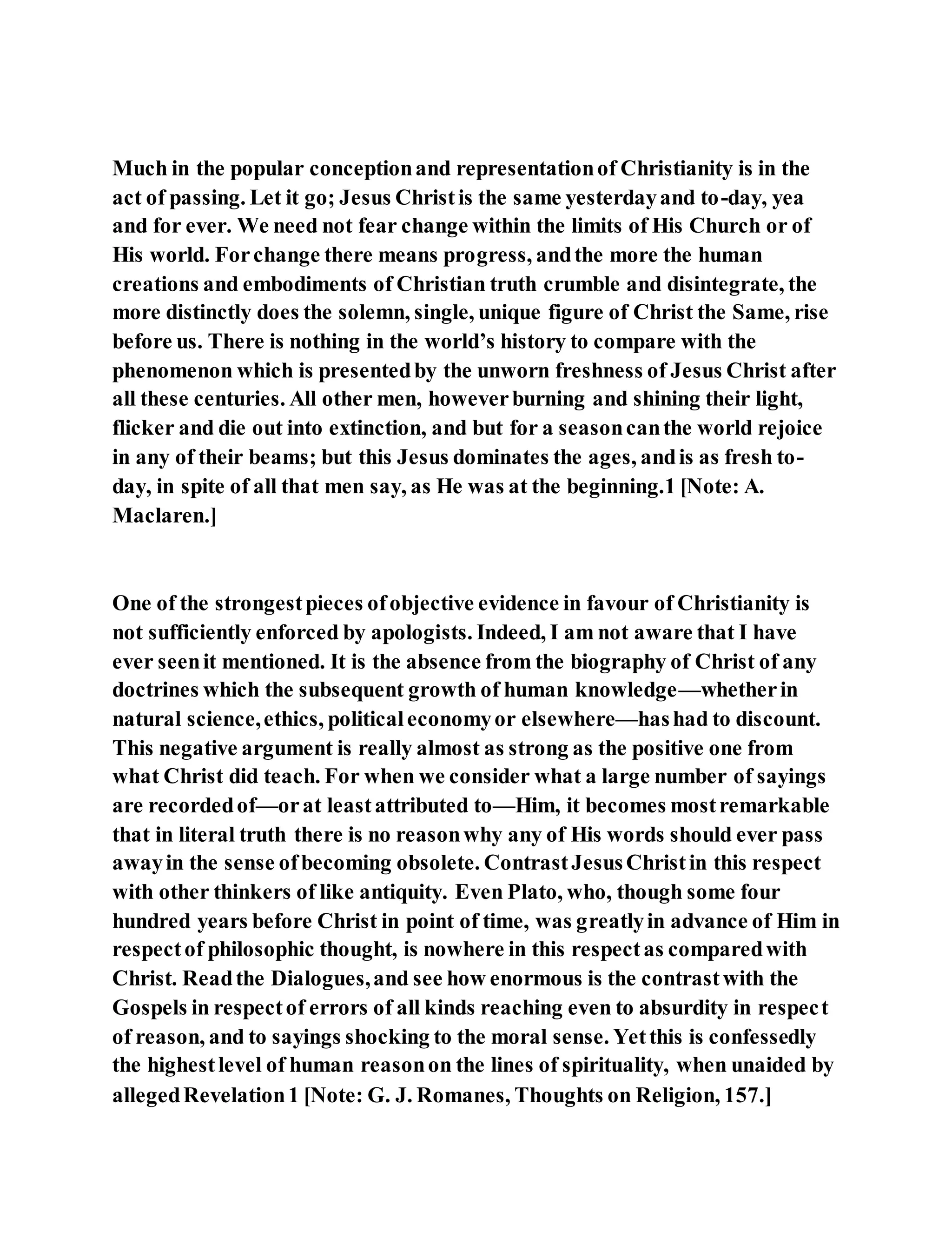 Jesus was the unchanging christ | PDF