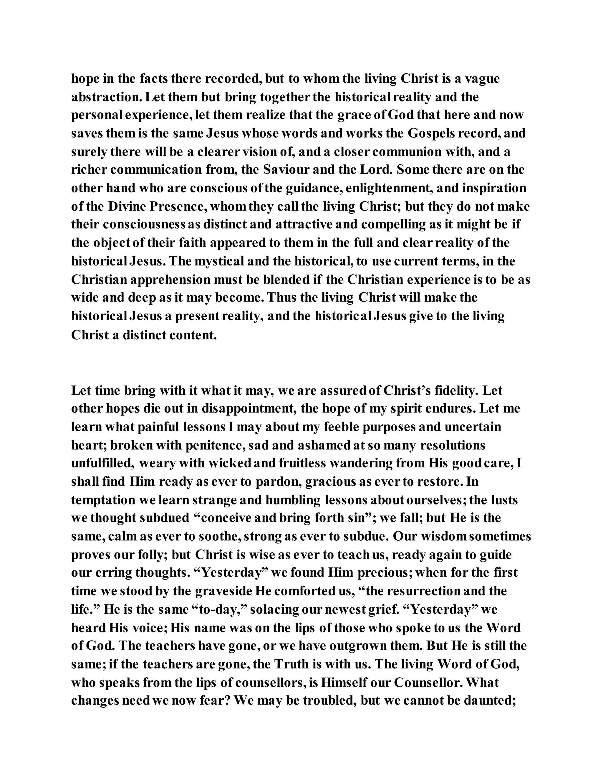 Jesus was the unchanging christ | DOCX