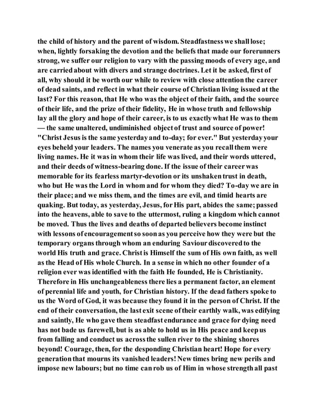 Jesus was the unchanging christ | DOCX