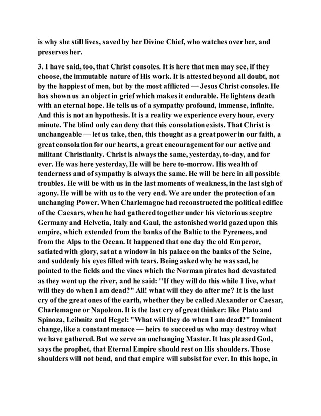 Jesus was the unchanging christ | DOCX