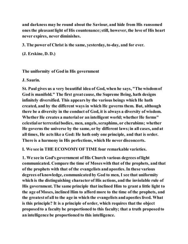 Jesus was the unchanging christ | DOCX