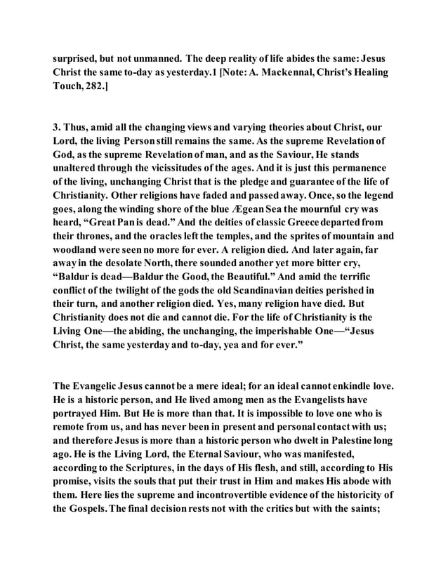 Jesus was the unchanging christ | DOCX