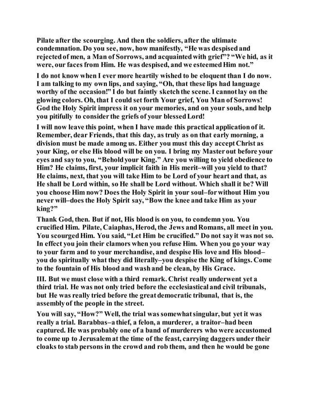 Jesus was the victim of the greatest trial | DOCX | Christianity ...