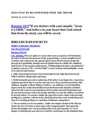 Jesus was to be confessed with the mouth | DOCX