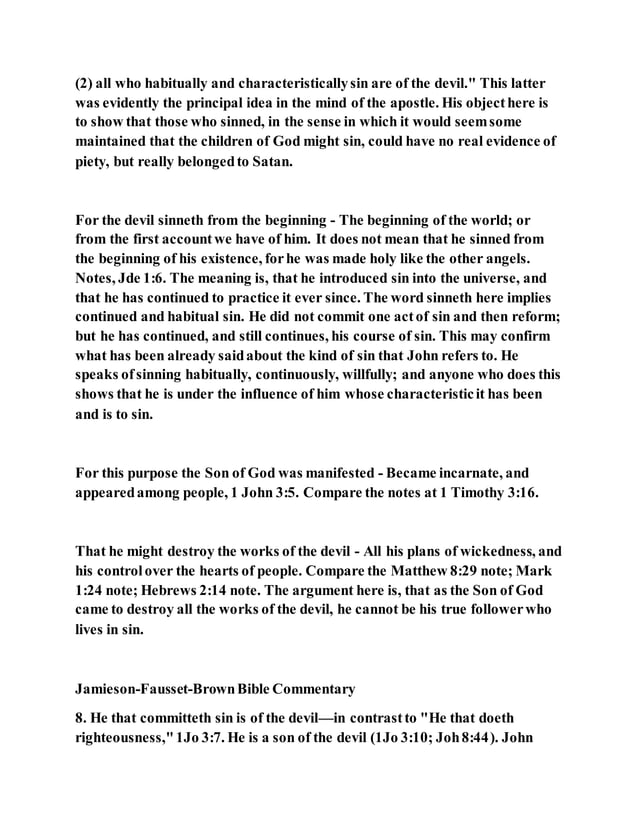 Jesus was to destroy the devil's work | PDF