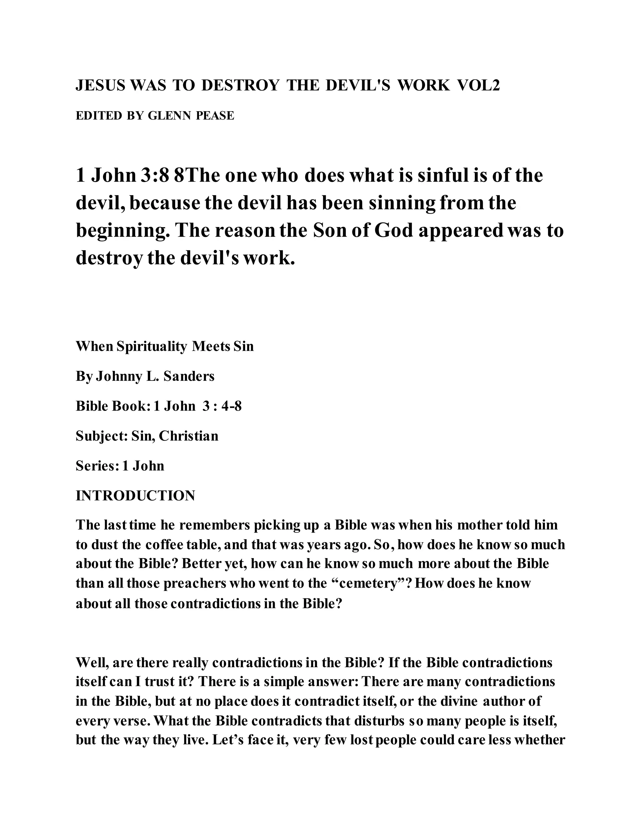 Jesus was to destroy the devil's work vol2 | DOCX