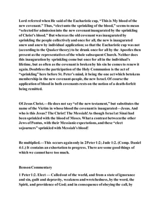 Jesus was to sprinkle us with his blood | PDF