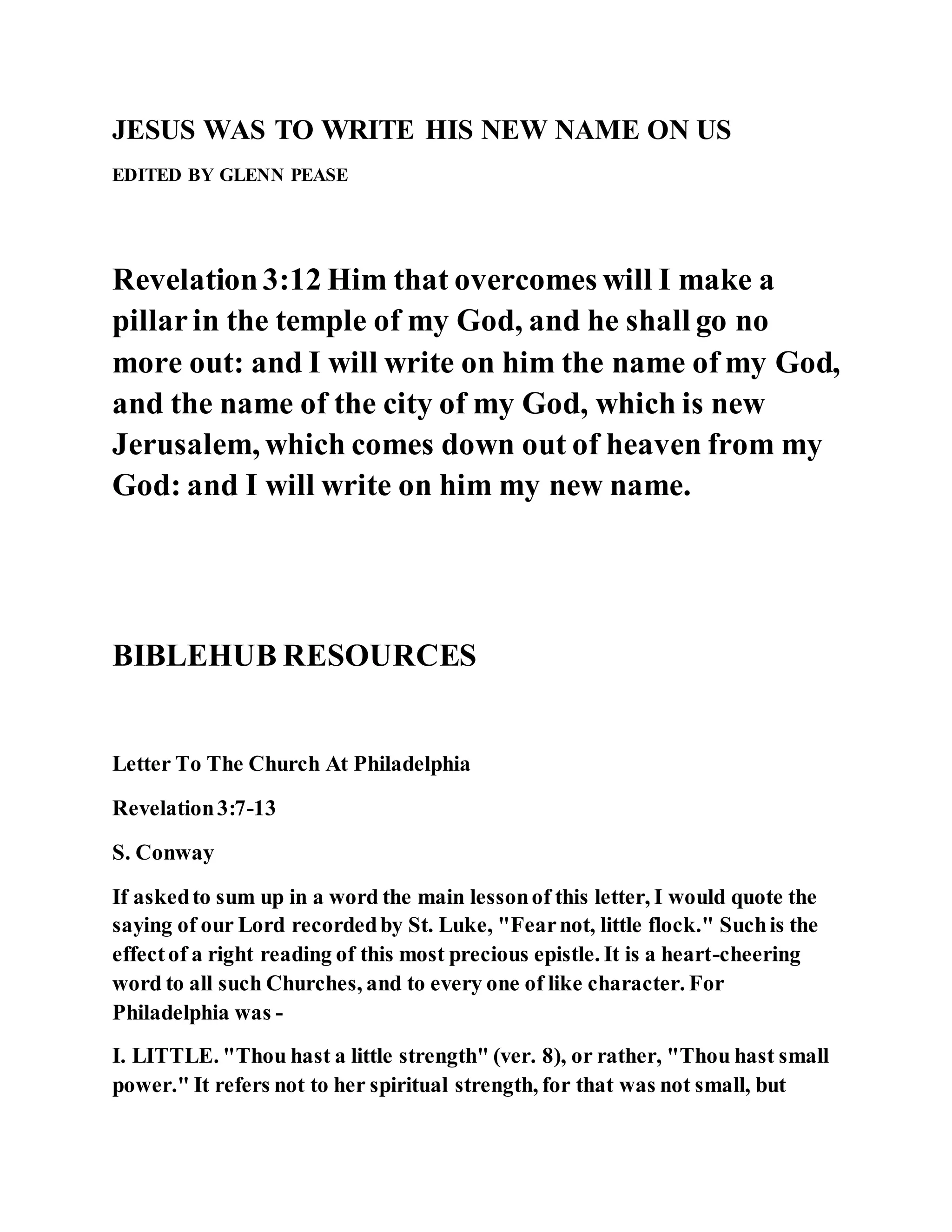 Jesus was to write his new name on us | DOCX | Christianity | Religion ...