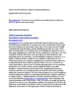 Jesus was warning about lukewarmness | PDF