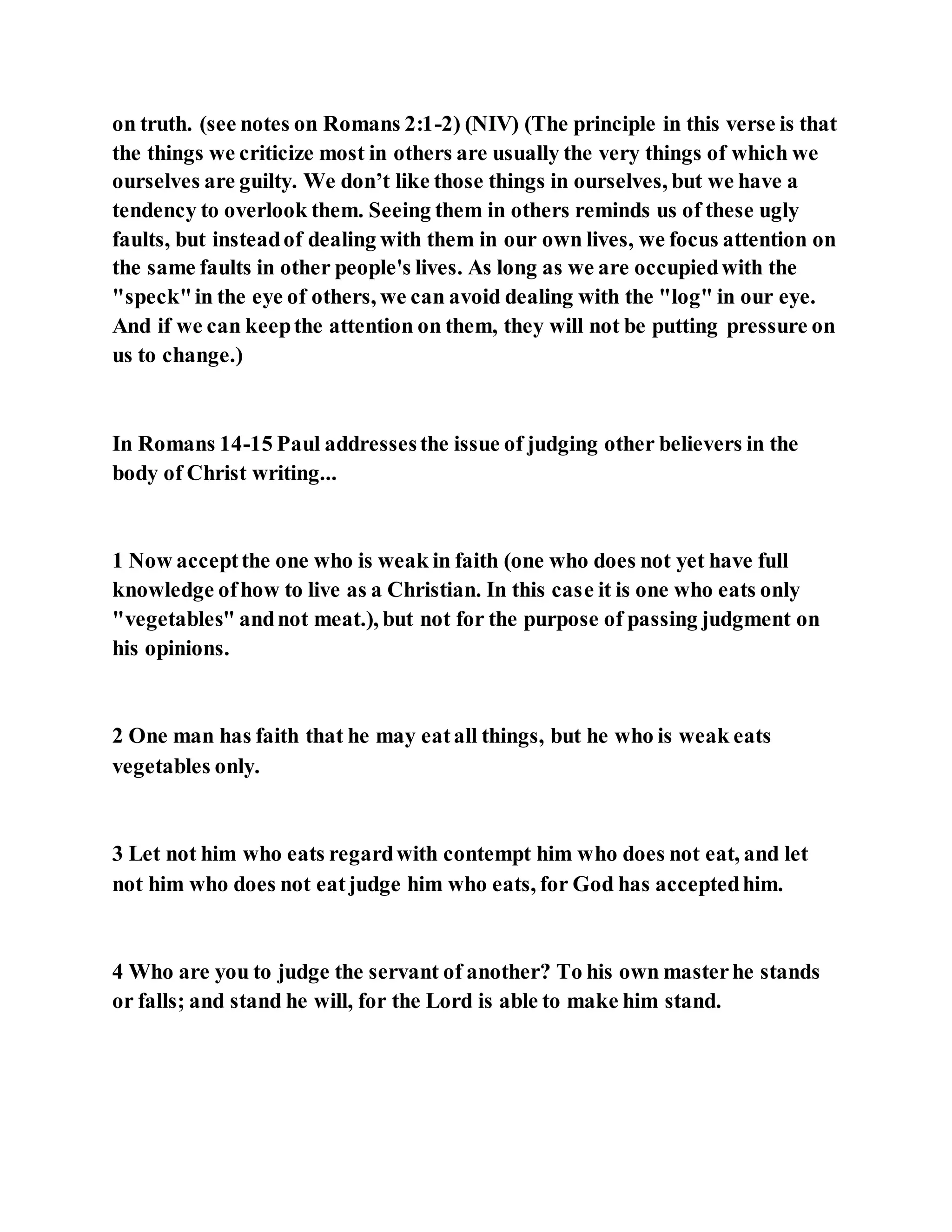 Jesus was warning against being judgmental | DOCX