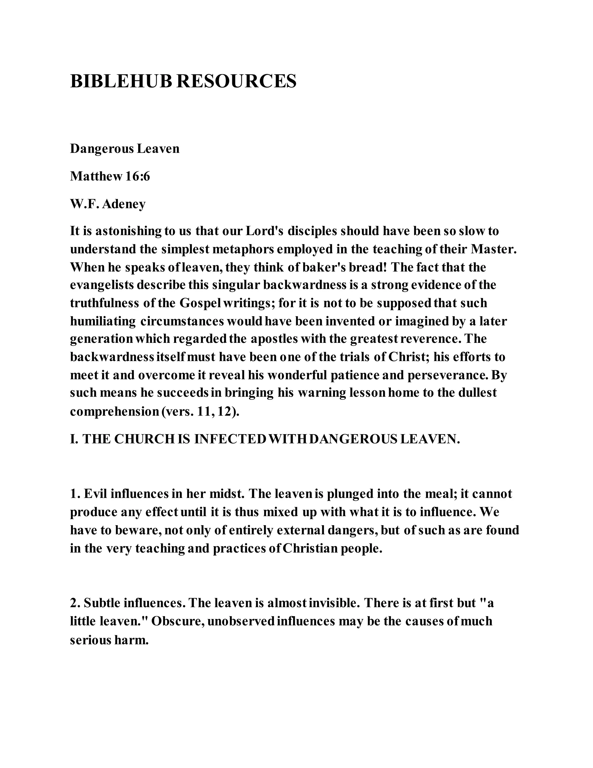 Jesus was warning his disciples to be on guard | DOCX
