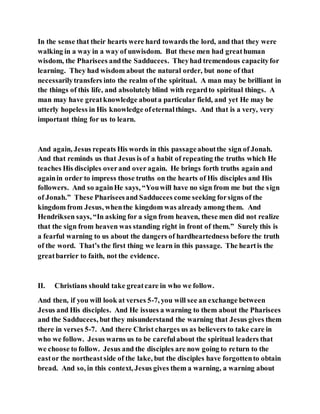Jesus was warning his disciples to be on guard | DOCX