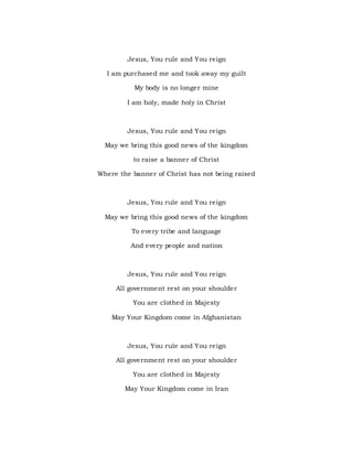 Jesus You rule and You reign | DOCX