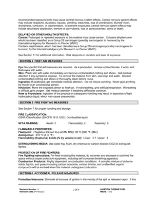 Jet-A with Prist Additive Safety Data Sheet | PDF