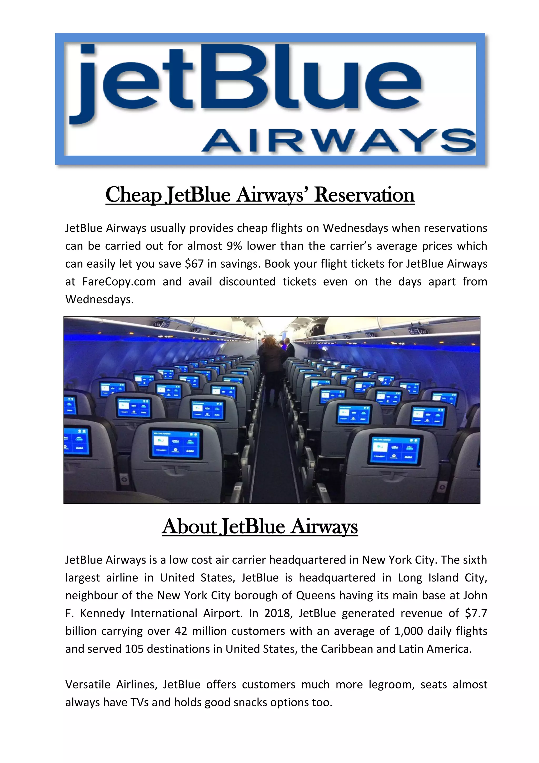 jetBlue Airlines Information | PDF