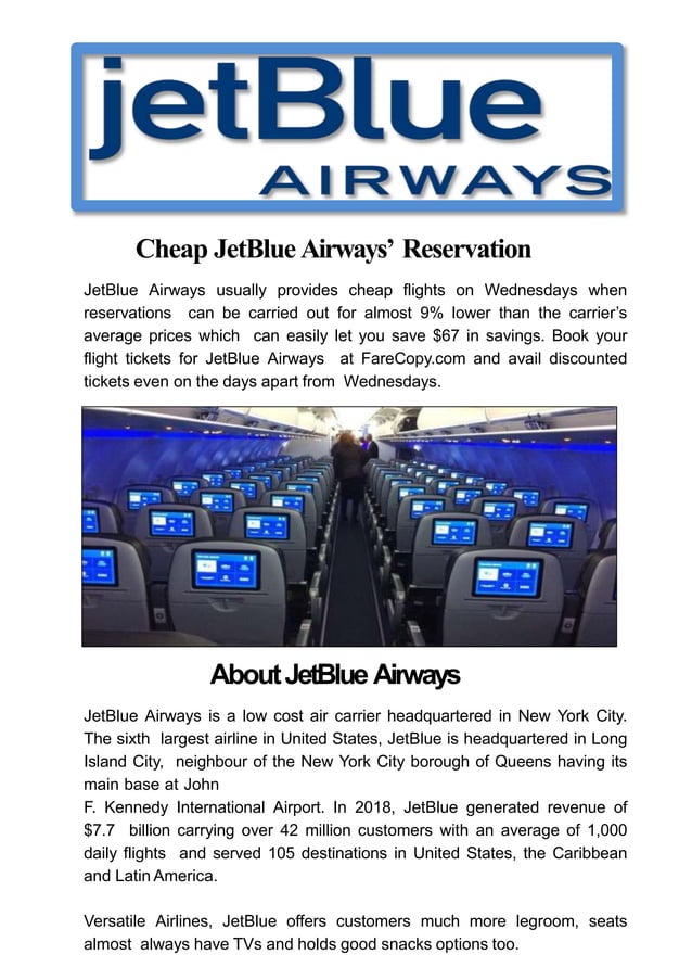 Jet blue airline informaion | PDF