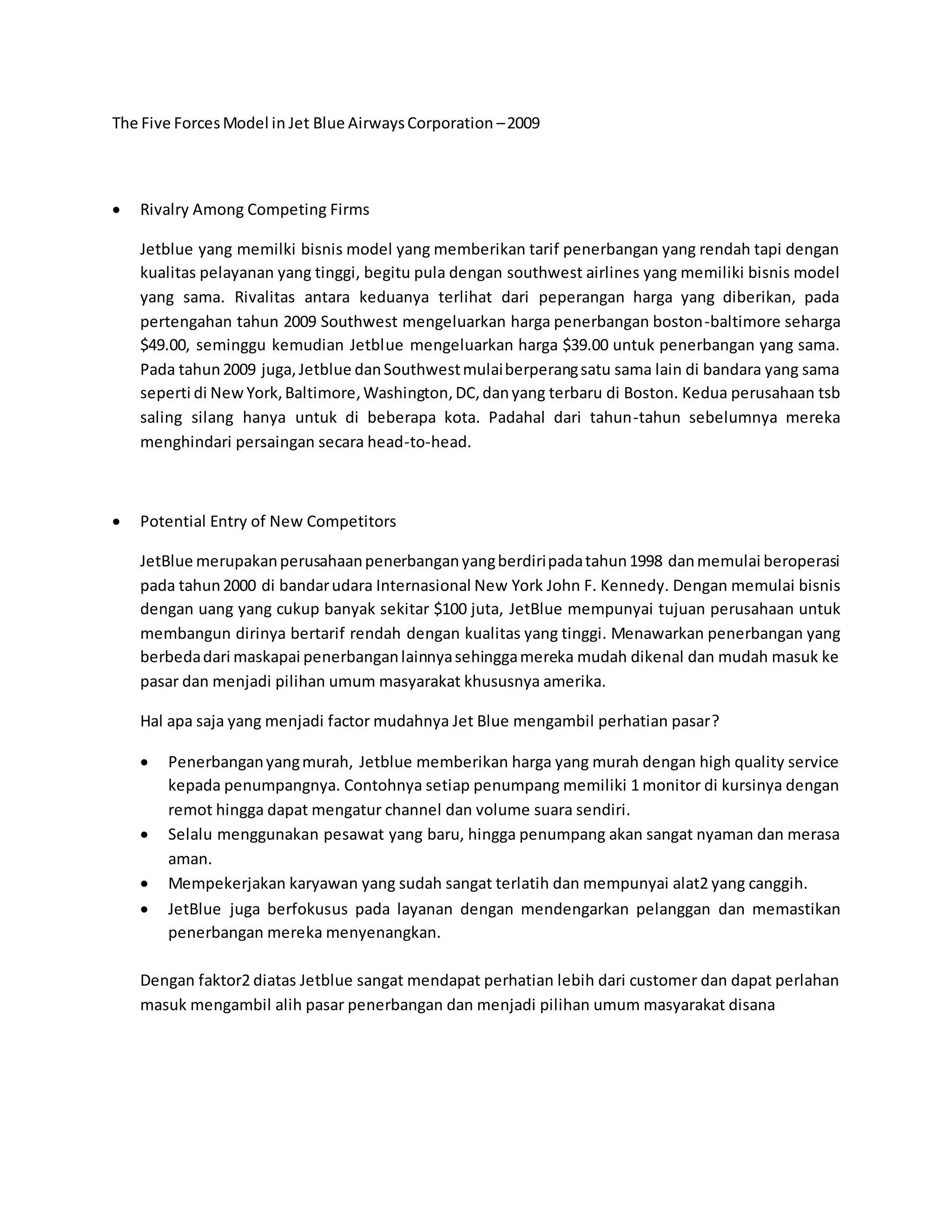 Strategy Management: The Five Forces Model | DOCX