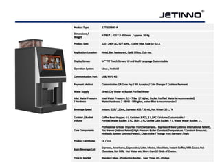 Jetinno table top coffee machine catalogue | PDF
