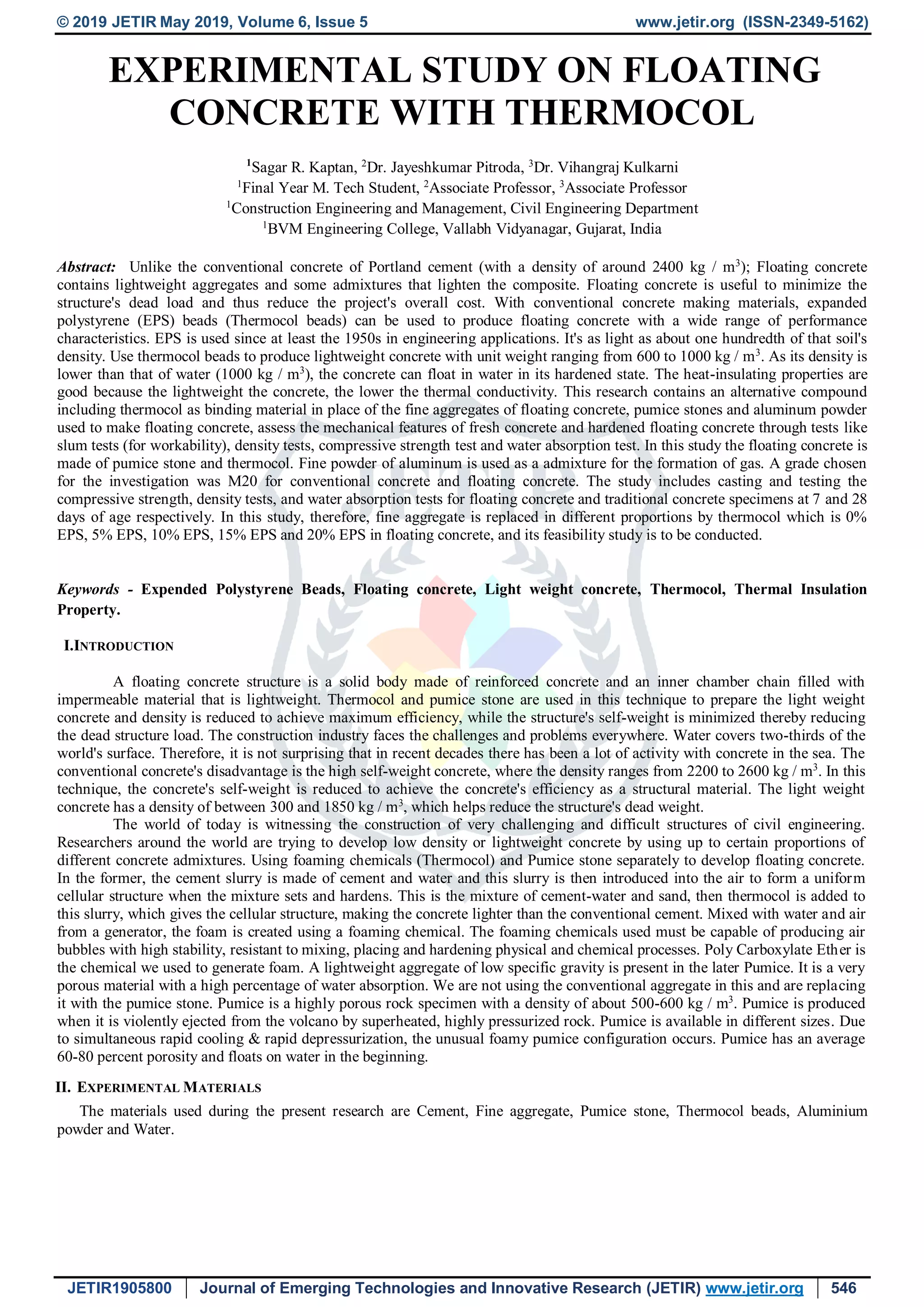 Floating Concrete Research Paper | PDF